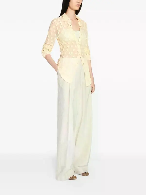 Dries Van Noten Polka Dot Sheer Shirt - Neutrals