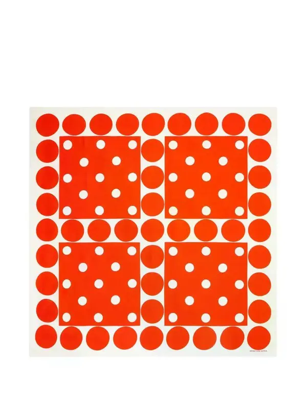 Dries Van Noten Polka-dot Square Scarf - Red