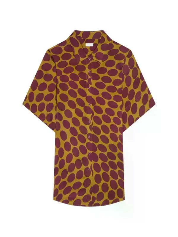 Dries Van Noten Spot-print Shirt Dress - Yellow