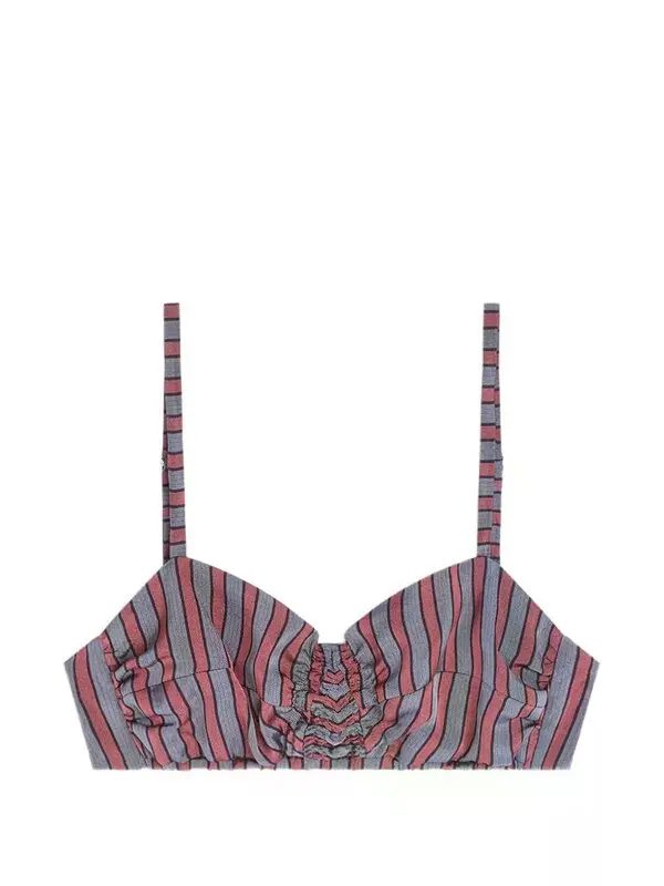 Dries Van Noten Striped Bra Top - Grey
