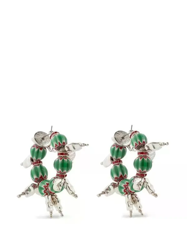 Dries Van Noten Beaded Earrings - Silver