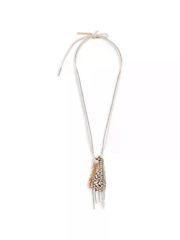 Dries Van Noten Embellished Pendant Necklace - Silver