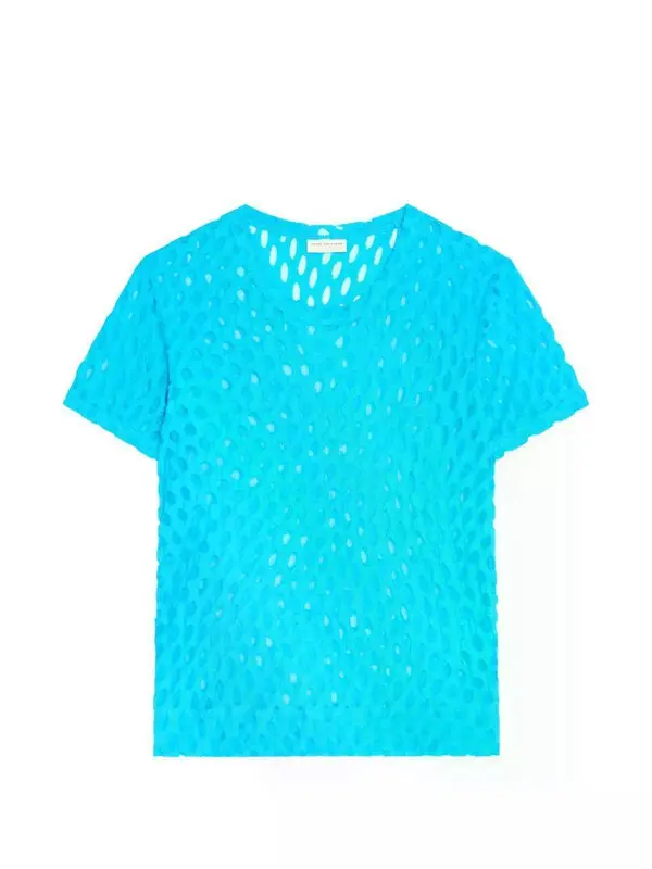Dries Van Noten Dot-pattern Jersey T-shirt - Blue