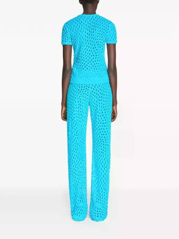 Dries Van Noten Dot-pattern Jersey T-shirt - Blue