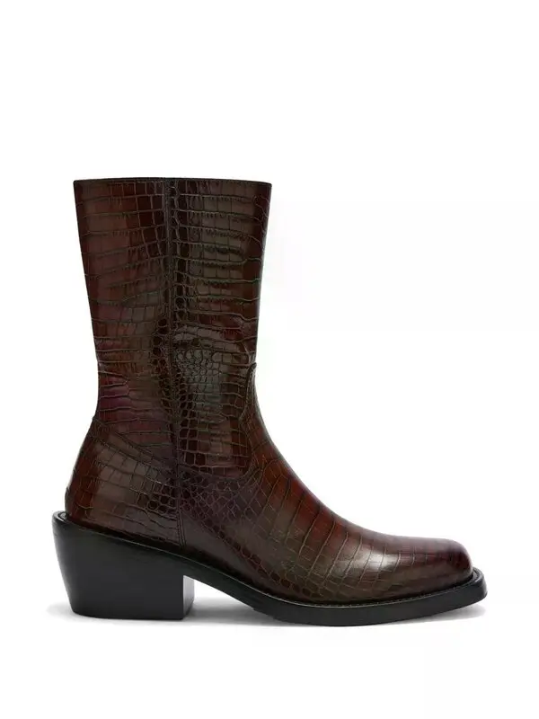 Dries Van Noten Leather Boots With Zip
