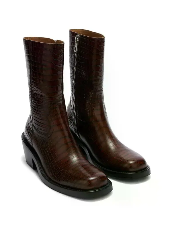Dries Van Noten Leather Boots With Zip