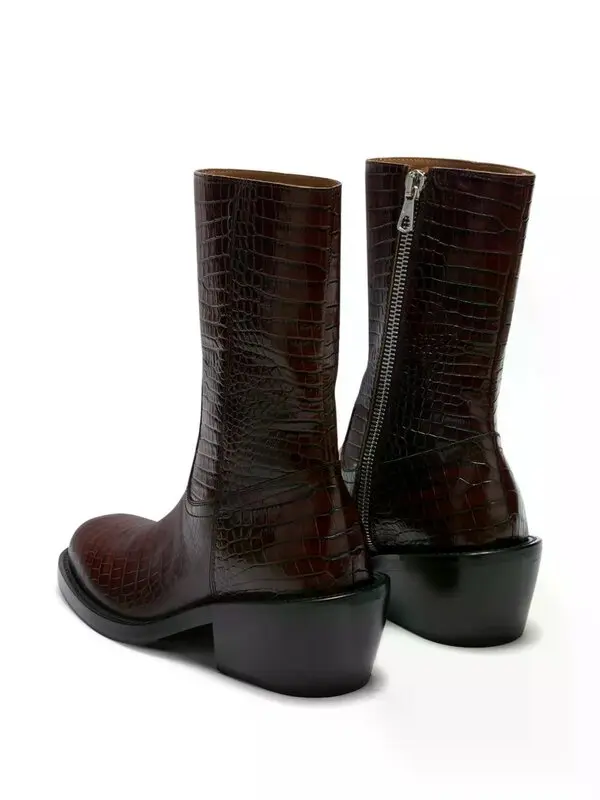Dries Van Noten Leather Boots With Zip