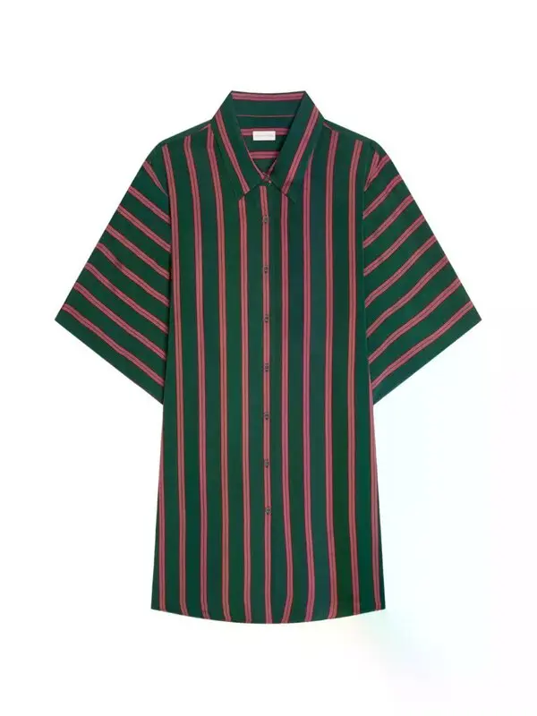 Dries Van Noten Striped Shirt Dress - Green