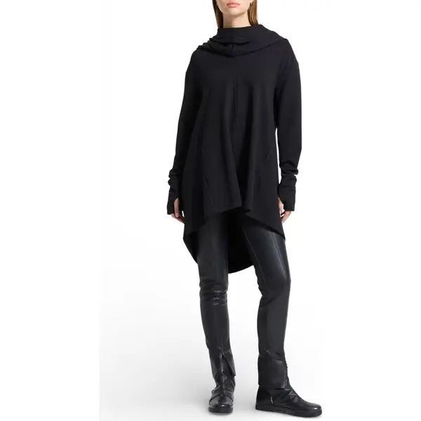 MARCELLA Firenze High-low Hoodie - Black