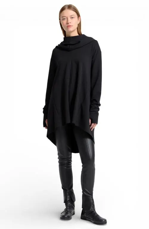 MARCELLA Firenze High-low Hoodie - Black