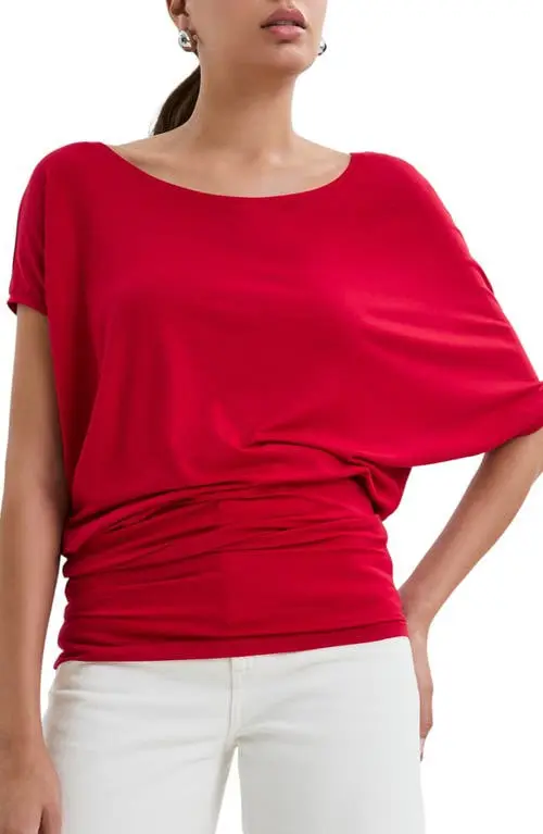 MARCELLA Elena Asymmetric Batwing Top - Red