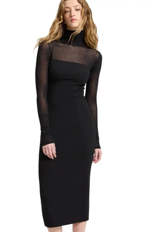 MARCELLA Marina Turtleneck Body-con Midi Dress