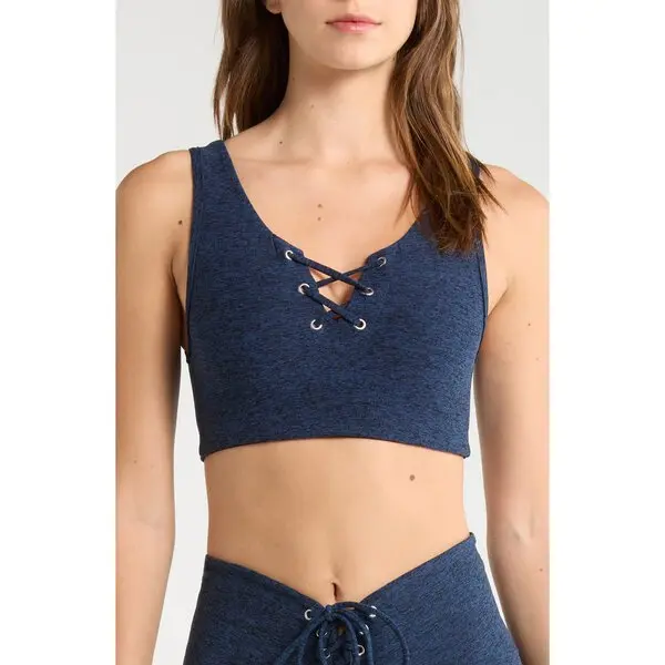 Year Of Ours Football Stretch Sports Bra - Navy