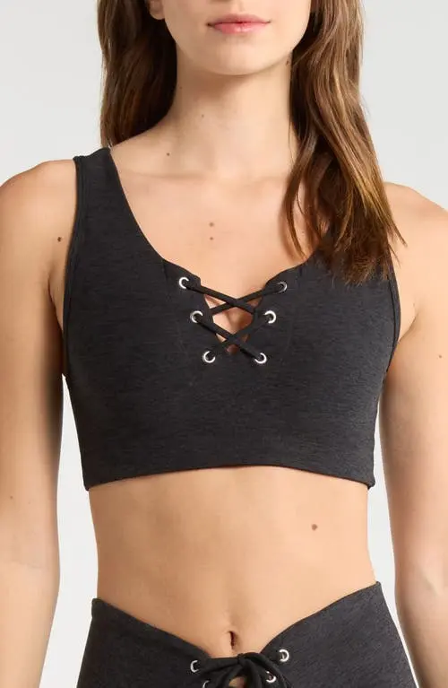 Year Of Ours Football Stretch Sports Bra - Heather Black