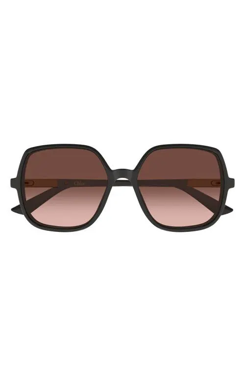 Chloé 55mm Gradient Geometric Sunglasses - Grey
