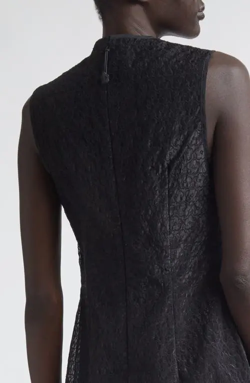 Cecilie Bahnsen Devin Windflower Embroidered Organza Sheath Dress - Black