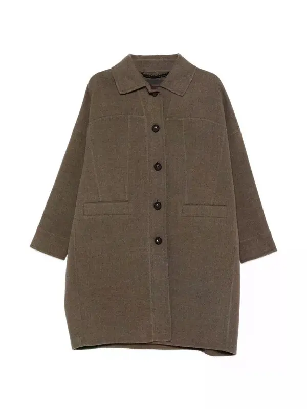 Max Mara Apotema Pocket Button Coat - Brown