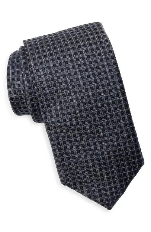 Nordstrom Stailey Neat Stretch Silk Jacquard Neck Tie - Black