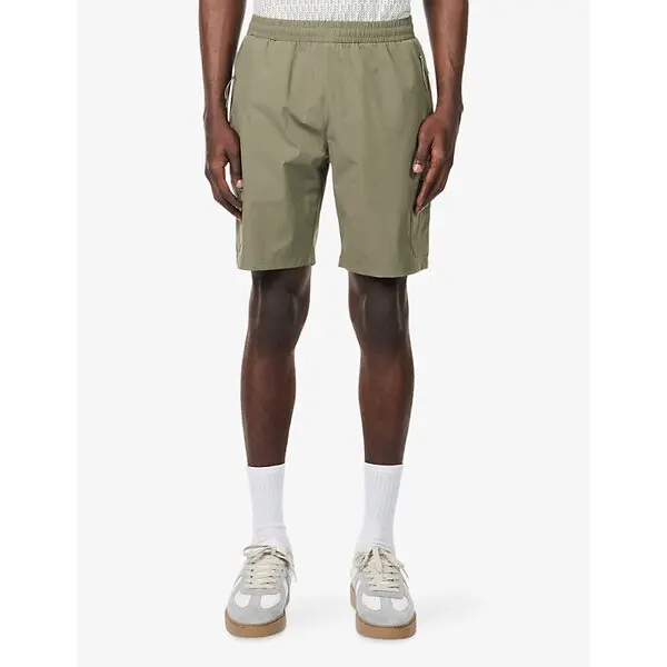ARNE Cargo Stretch-woven Shorts - Olive