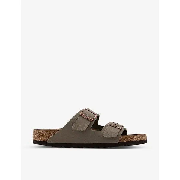 BIRKENSTOCK Arizona Double-strap Leather Sandals - Stone