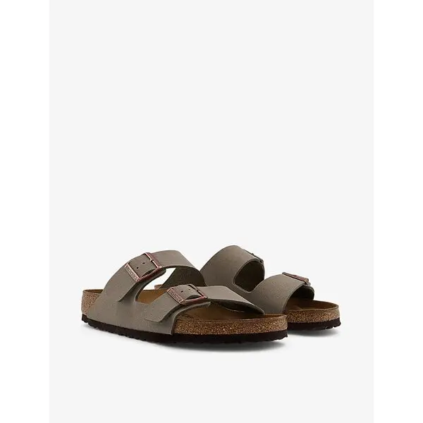 BIRKENSTOCK Arizona Double-strap Leather Sandals - Stone