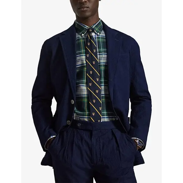 Polo Ralph Lauren Single-breasted Seersucker Cotton Blazer