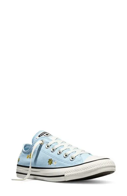 CONVERSE Gender Inclusive Chuck Taylor All Star Floral Embroidered Canvas Low Top Sneaker - Clear Skies/bright Outlook