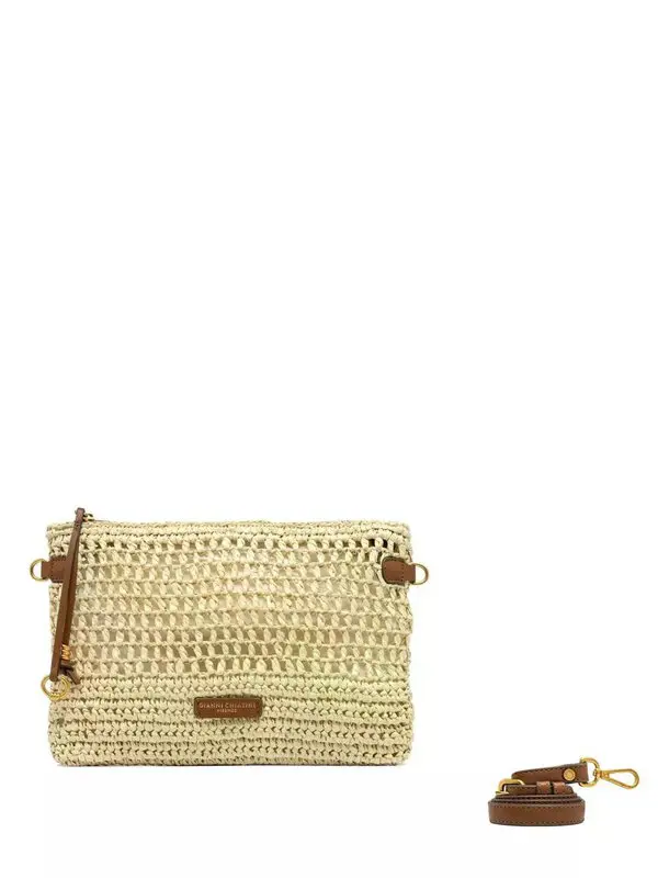 GIANNI CHIARINI Small Nefeli Crochet Zip Pouch Bag - Neutrals