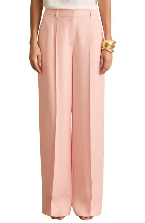REISS Magda Pleated Wide Leg Trousers - Pink