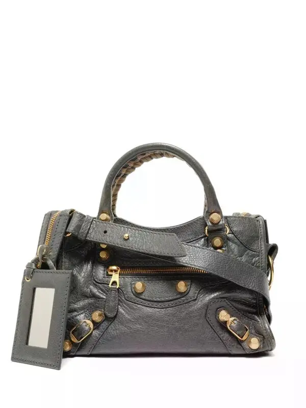Balenciaga 2010s Studded Leather Handbag - Grey