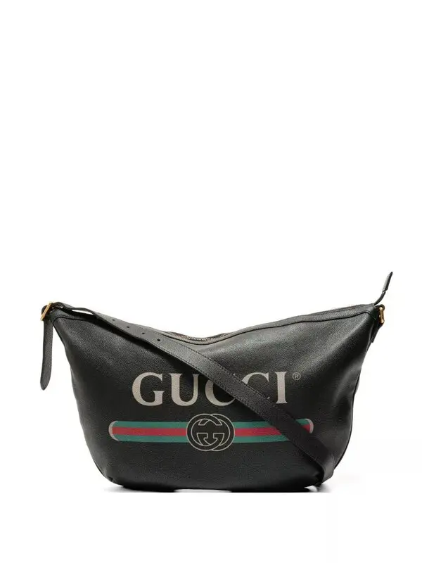Gucci 2010s Half Moon Leather Shoulder Bag - Black