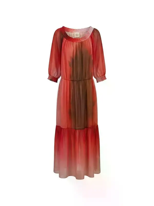 CRIDA MILANO Tie Maxi Dress - Red