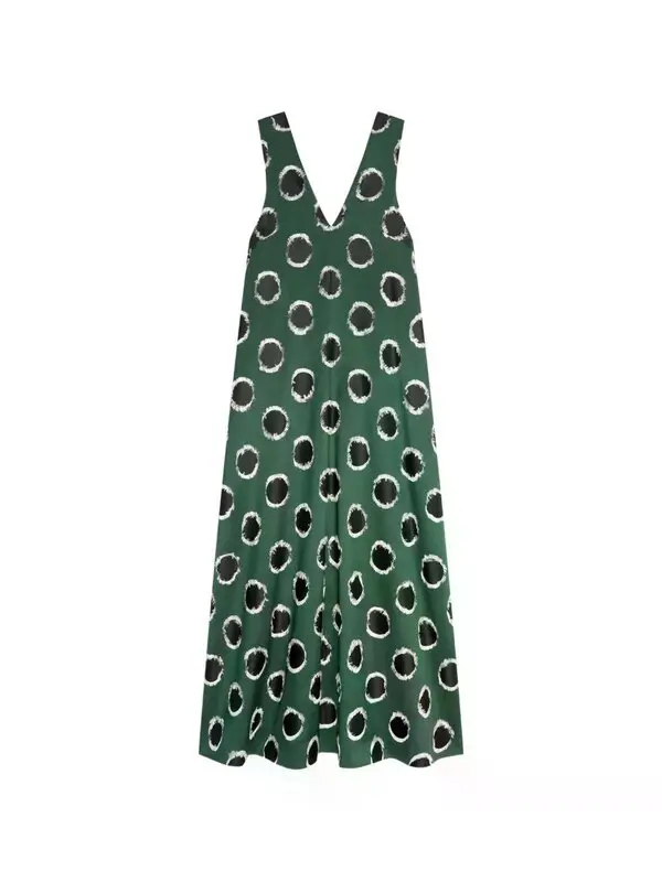 Dries Van Noten Fil Coupé Silk Maxi Dress - Green