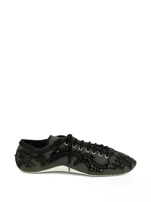 Dries Van Noten Embroidered Ballerina Sneakers - Green