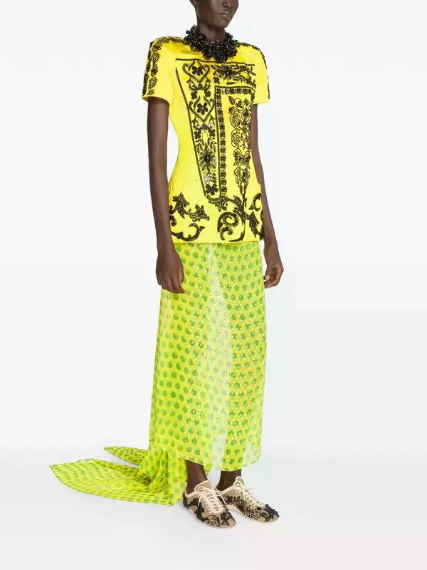 Dries Van Noten Embellished Silk Maxi Skirt