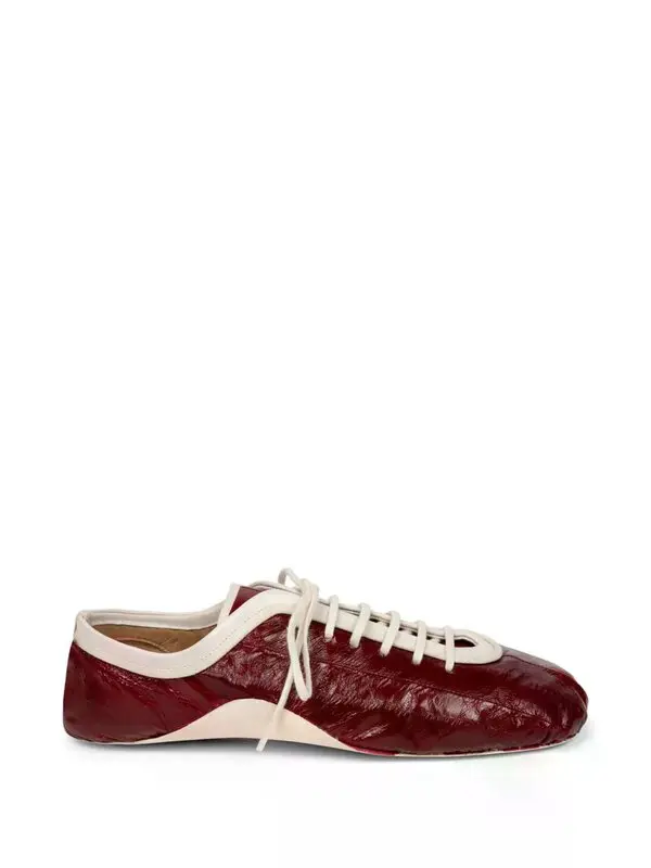 Dries Van Noten Leather Ballerina Sneakers - Red
