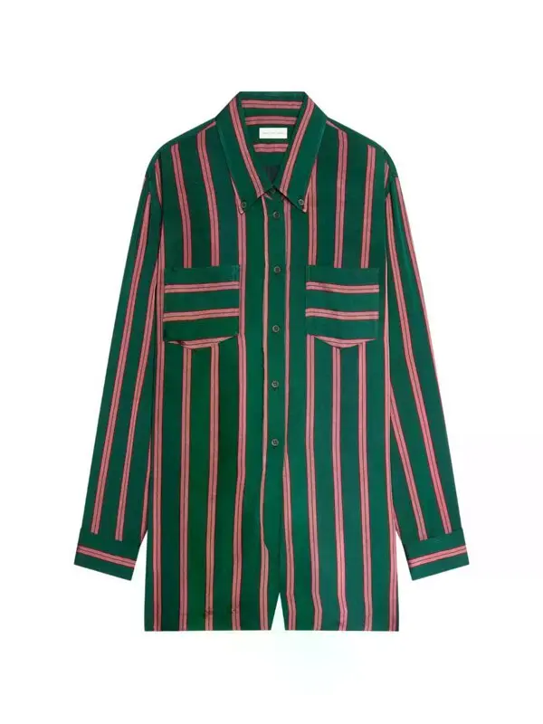Dries Van Noten Striped Pocket Playsuit - Green