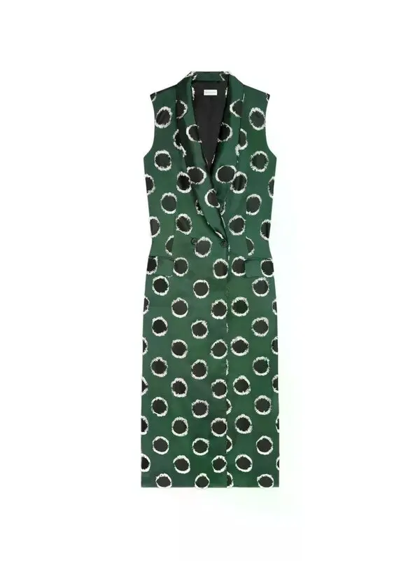 Dries Van Noten Fil Coupé Sleeveless Coat - Green
