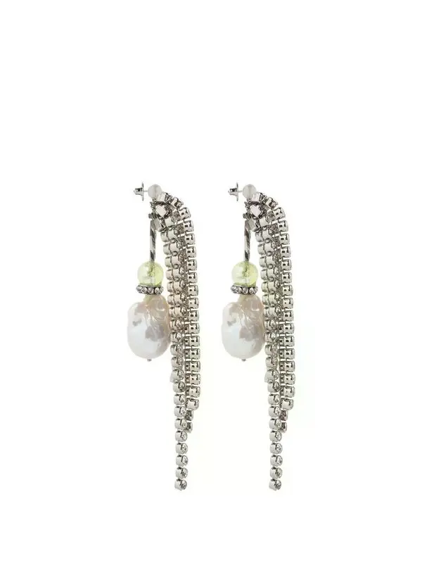 Dries Van Noten Strass-embellished Drop Earrings - Silver