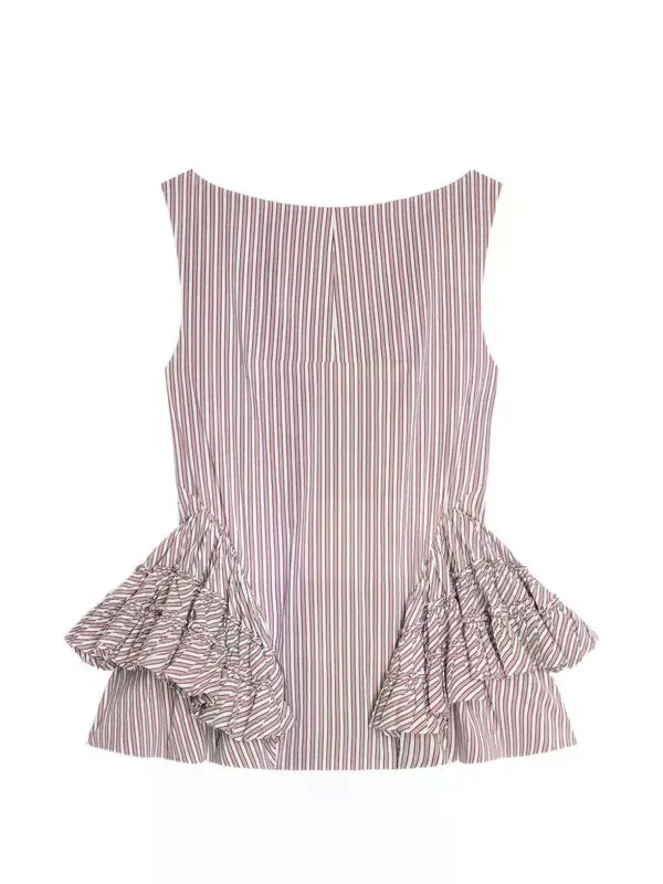 Dries Van Noten Ruffled Peplum Top - Neutrals