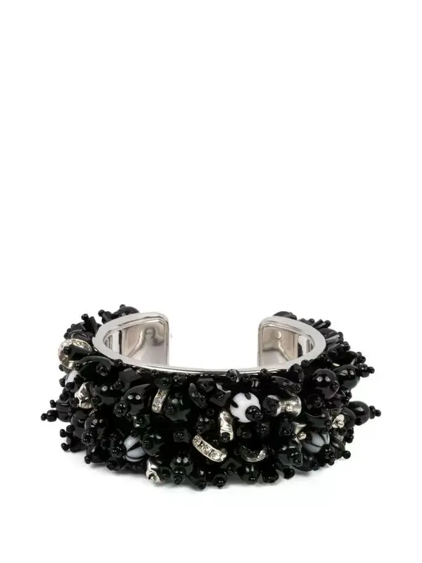 Dries Van Noten Beaded Cuff Bracelet - Silver