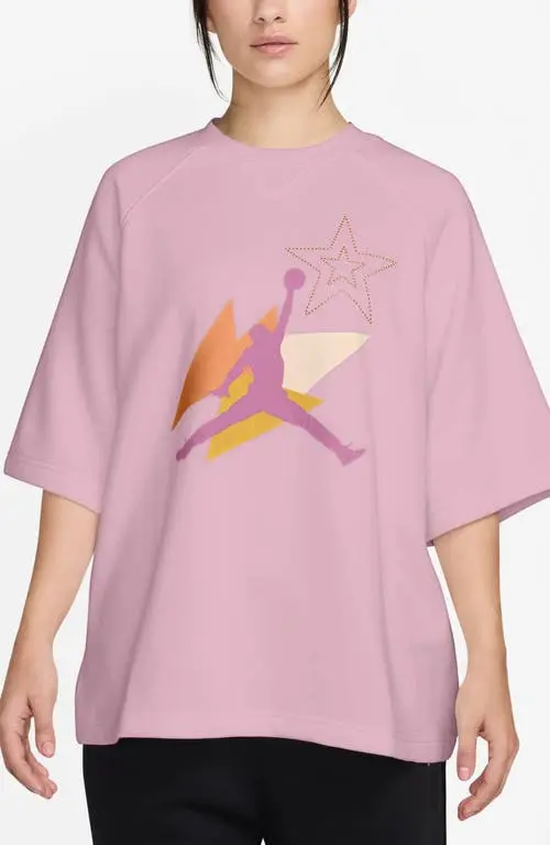 JORDAN Brooklyn Fleece French Terry Oversize T-shirt - 676 Icdcmn