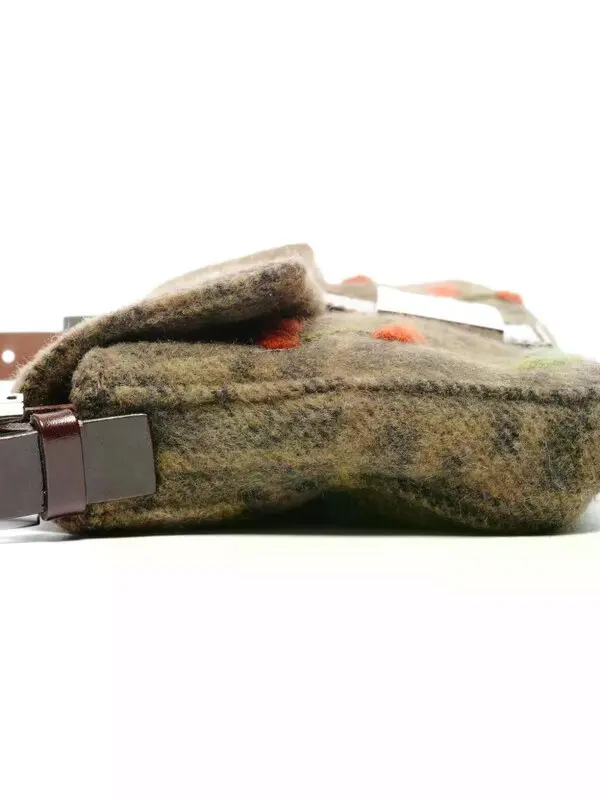 Fendi 1990s Floral Wool Shoulder Bag - Brown