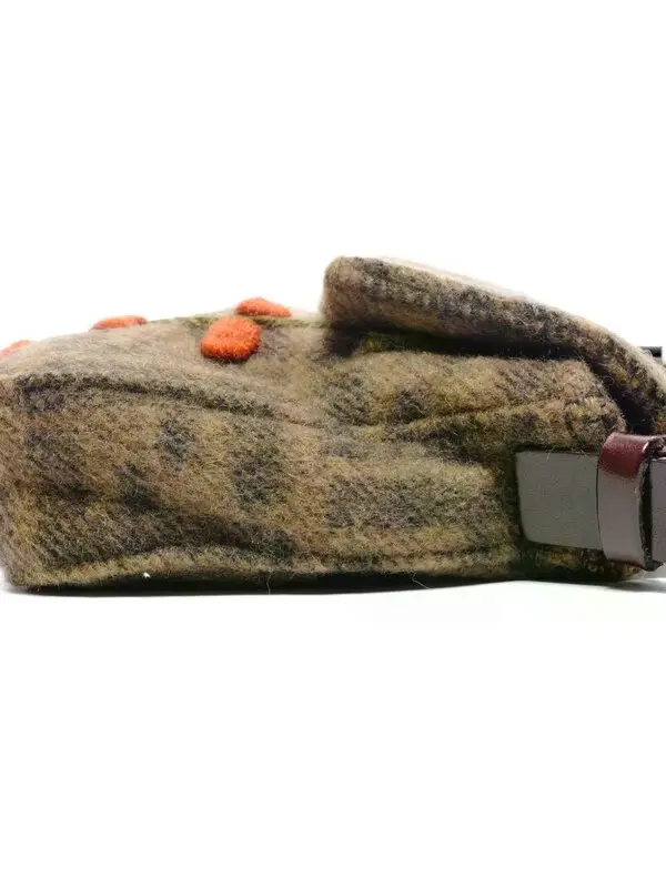 Fendi 1990s Floral Wool Shoulder Bag - Brown