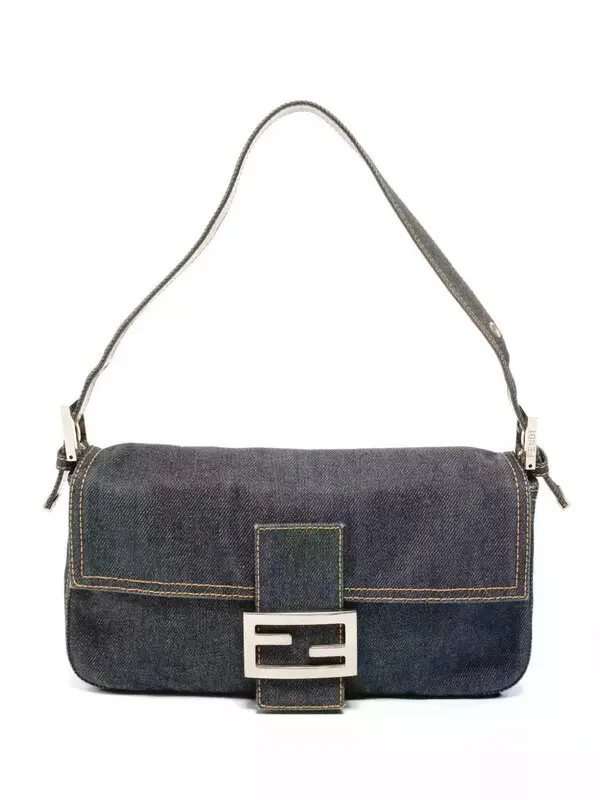 Fendi 1990s Denim Baguette - Blue