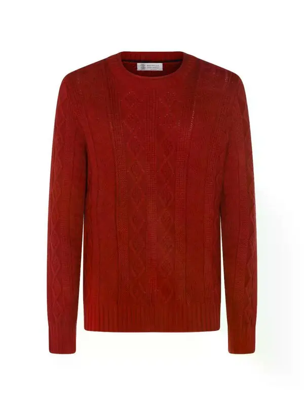 Brunello Cucinelli Cable Knit Sweater - Red