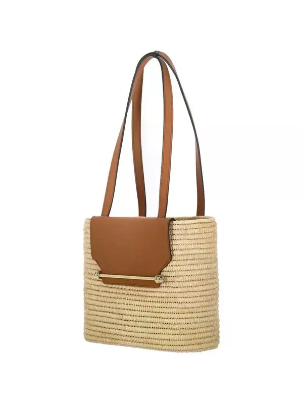 Strathberry Raffia Shoulder Bag - Neutrals