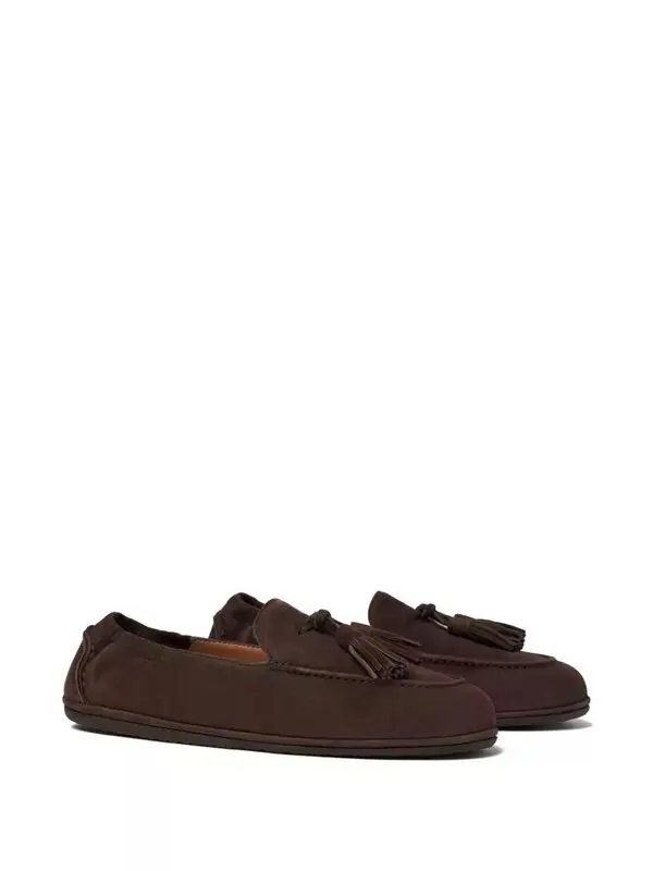 SCAROSSO Anais Tassel Loafers - Brown