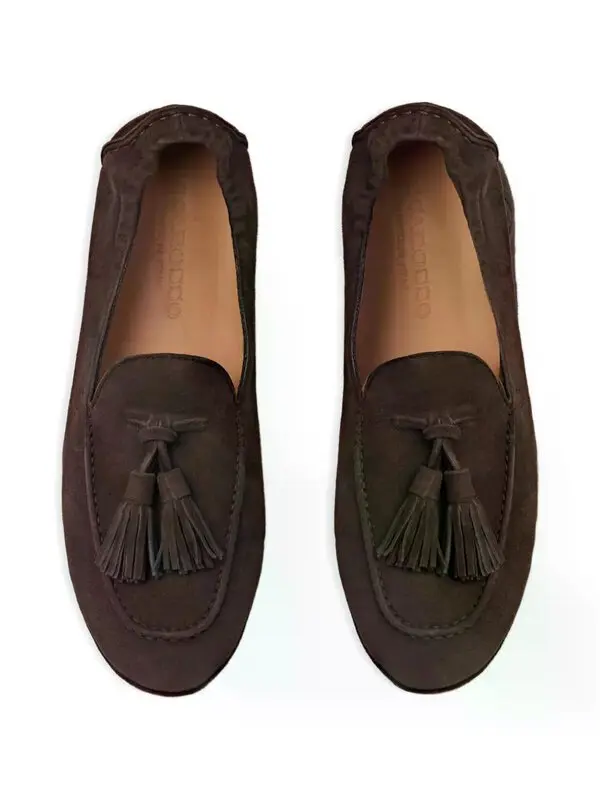 SCAROSSO Anais Tassel Loafers - Brown