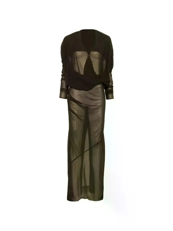 ENTIRE STUDIOS Long-sleeves Maxi Dress - Brown